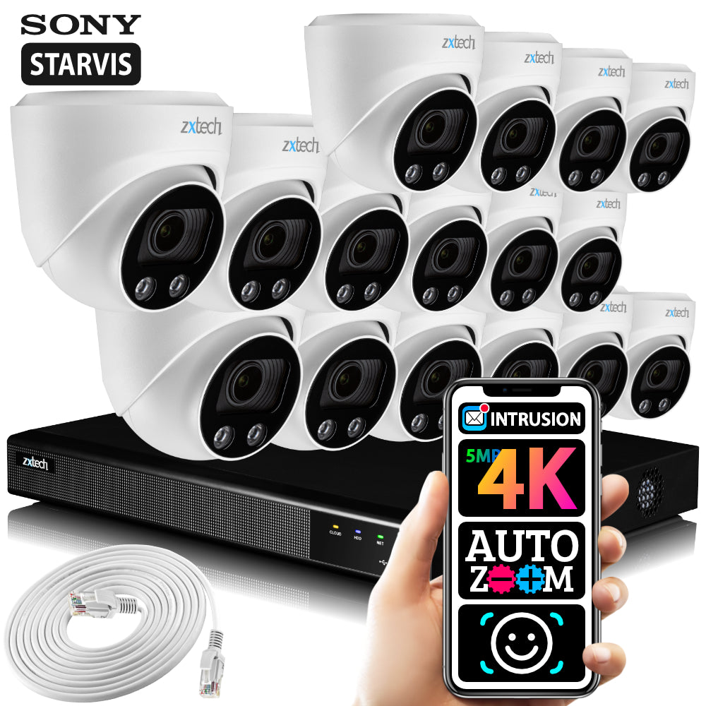 Commercial 16 Camera 4K CCTV System | Atlas PoE NVR | Zxtech