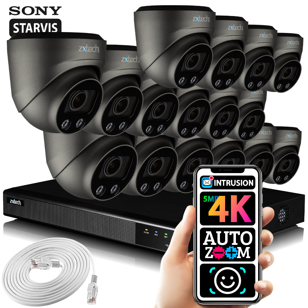 Zxtech 16 Camera 4K CCTV System | Atlas AI Sony Starvis PoE NVR